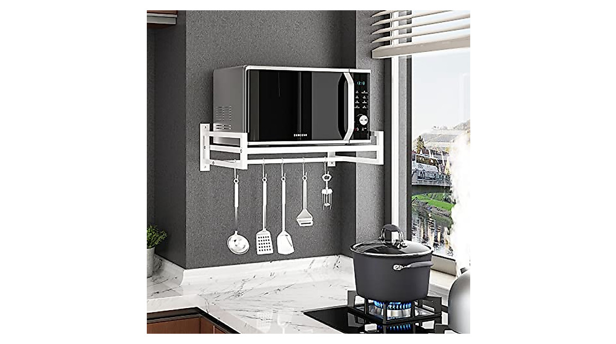 ABCOOL Wall Mount Microwave Oven Shelf - Space Saver