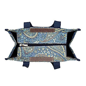 Signare Wildflower Paisley Blue Grocery Shopping Tote Bag for Women Tapestry/SHOP-PAIS