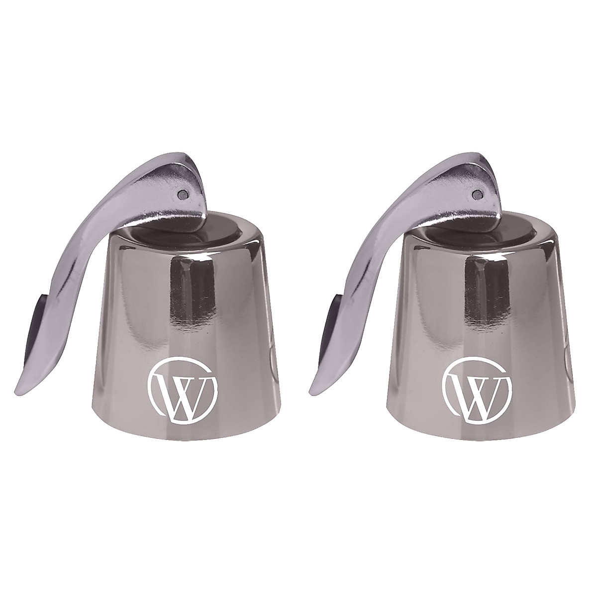 2-PACK Wine Bottle Stopper, Plug with Silicone, Wine Saver, Keeps Wine Fresh, Best Wine Gift For Wine Lovers (Stainless Steel)