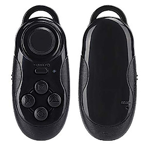 Mini VR Remote Controller, Wireless Bluetooth Gamepad, Mobile Phone Selfie Camera Shutter, Flip E Book/PPT/Nook Page, for VR Headset, Phone, TV Box, etc (Black)
