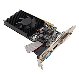 GT610 1GB DDR3 Graphics Card, 64bit 1800MHz Computer Video Card with Cooling Fan, DVI, VGA, HDMI, PCIe X16 2.0 Bus
