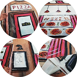 AOSTO 6.5x5ft Pizza Shop Photo Background Newborn Baby Shower Cake Table Decorations Banner Kids Birthday Party Photo Backdrop Studio Props W-3668