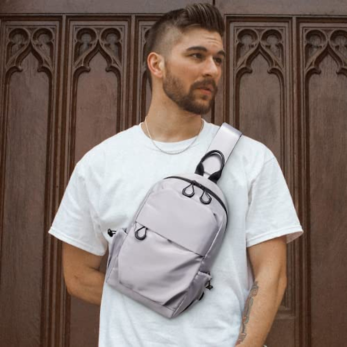 CANTLOR Men Small Sling Bag Crossbody Backpack Travel Daypacks Chest Pack Lightweight Outdoor Shoulder Bag One Strap