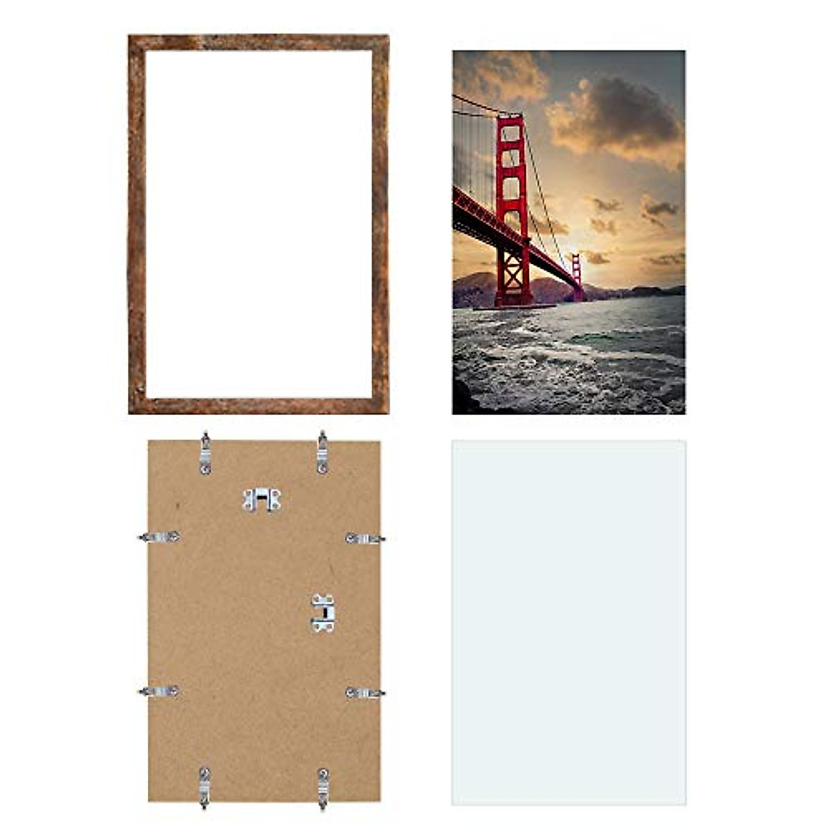 11x17 Frame Vintage Brown Smooth Molding 11x17 Poster Frame, Photo Frame for Wall Hanging, 3 Pack