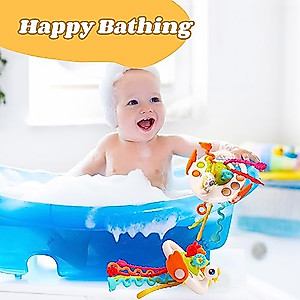 Montessori Baby Sensory Pull String Toys, Silicone Teething Toy for Babies 6-18 Months, 1-3 Years Old, Birthday Gifts for Infants Toddlers Kids Boy Girl, Bath Activities Travel Motor Skill