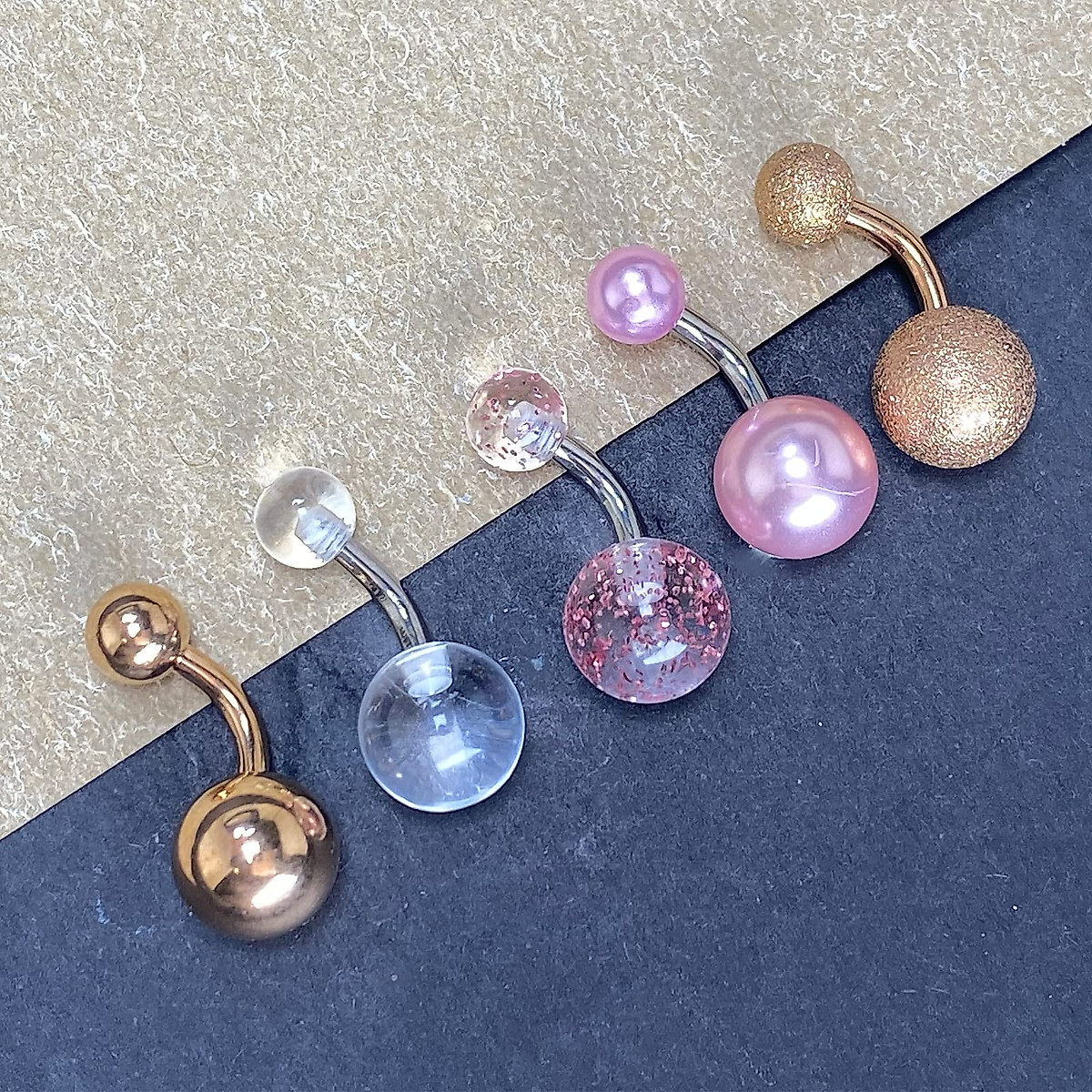 JFORYOU 10PCS 14G 316L Stainless Steel Womens Belly Button Rings for Girls Navel Rings 6mm Bannan Barbell Body Piercing Jewelry