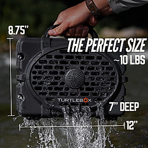 Turtlebox Gen 2: Loud! Outdoor Portable Bluetooth 5.0 Speaker | Rugged, IP67, Waterproof, Impact Resistant & Dustproof (Rich, Full Sound, Plays to 120db, Pair 2X for True L-R Stereo), Green