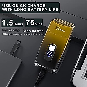 Hatteker Shaver Bald Head Shaver Electric Shaver Razor for Men with Precision Trimmer Barber Shaver Trimmer Triple Blades Waterproof Cordless, 1 Count