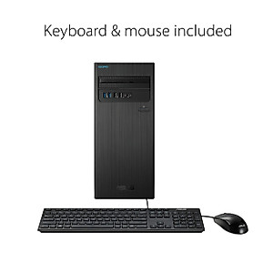 ASUS D340MC Desktop PC, Intel Core i5-8400, 8GB DDR4 RAM, 512GB PCIe SSD, Windows 10 Home, Black, D340MC-DH501