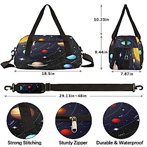 Universe Galaxy Solar System Kids Duffel Bags for Boys Girls Small Carry On Travel Weekender Overnight Bag Dance Bag Sports Gym Bag Ballet Bag Gymnastics Bag for School Practice Little Girls Boys
