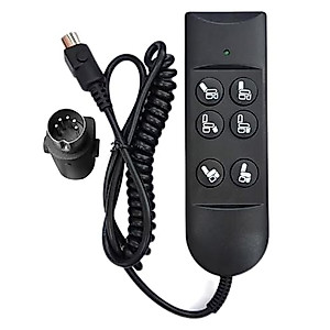 6 Button Power Lift Chair Remote Replacement with 5-Pin Plug Extension Cable, Home Recliner Hand Control Fit for Okin Golden Catnapper Dewert Limoss Power Lift Recliner Chair, (Not Fit for Lazyboy)