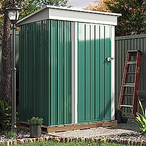 Greesum Metal Outdoor Storage Shed 5FT x 3FT, Steel Utility Tool Shed Storage House with Door & Lock, Metal Sheds Outdoor Storage for Backyard Garden Patio Lawn, Green