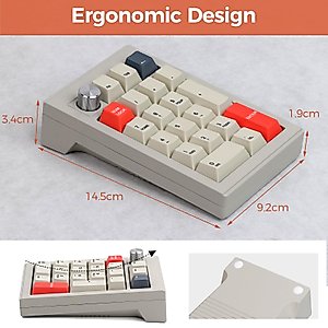 EPOMAKER CIDOO V21 VIA Programmable Gasket Number Pad, Aluminum Numpad, Bluetooth 5.0/2.4ghz/Wired Hot Swappable Numeric Keypad, with Knob, 1000mAh Battery, Poron Foam for Laptop Mac Win