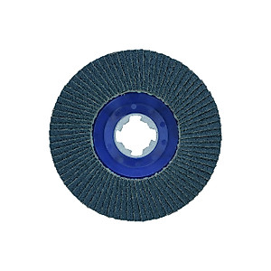 Bosch GWX10-45PE 4-1/2 In. X-LOCK Ergonomic Angle Grinder with Paddle Switch with Bosch FDX2745080 4-1/2 In. X-LOCK Arbor Type 27 80 Grit Flap Disc