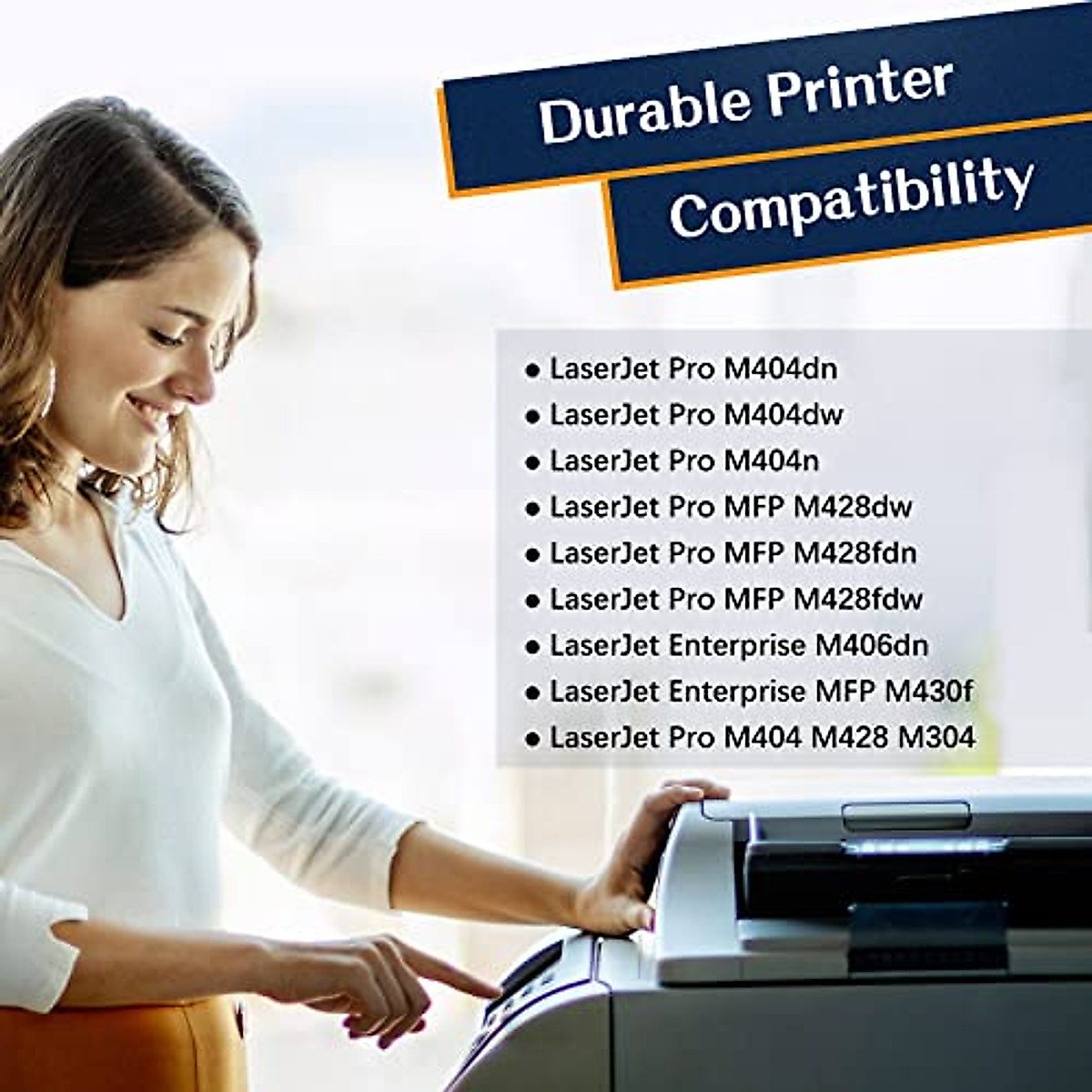 (with Chip)Compatible Toner Cartridge Replacement for HP 58X CF258X 58A CF258A for HP Laserjet Pro M404n M404dn M404dw MFP M428fdw M428fdn Toner Printer (High Yield, Black, 2-Pack)