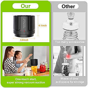 Electric Mason Jar Vacuum Sealer Kit, Portable Vacuum Sealer for Jars, Jar Sealer for Wide Mouth & Regular Mouth Mason Jar, Automatic Canning Sealer for Jars, Vacuum Sealer Mason Jar for Food Storage