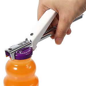 Adjustable Jar Opener, Practical Stainless Steel Adjustable Can Bottle Jar Lid Opener Manual Kitchen Tool, 7.9 x 0.8 x 0.6inch