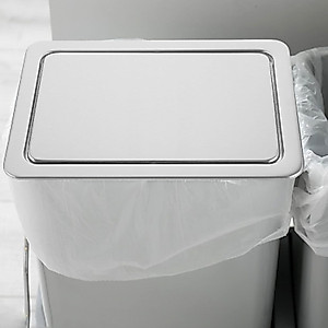 Cabilock Trash Can Embedded Type Trash Bin Cover Countertop Flap Lid Kitchen Supply Bathroom Supply Recessed Trash Bin Lid Kitchen Accessory 430 Stainless Steel Clamshell Concealed Sink