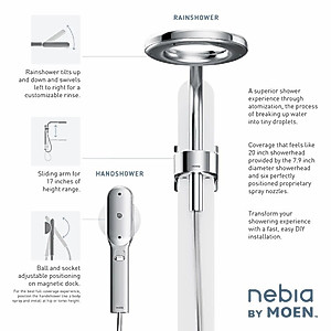 Moen N207C0CH Spa Shower including Rainshower, Handshower and Magnetic Dock, Chrome/White