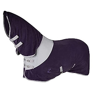 HORZE Turin Combo Fleece Blanket - Purple - 81 in