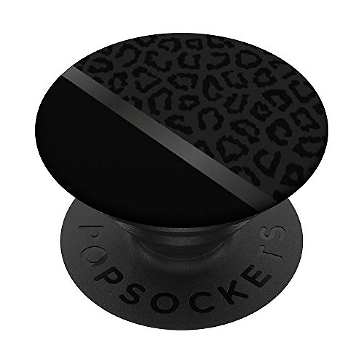 Night Black Leopard Pattern Gray Animal Print - Pop Socket PopSockets PopGrip: Swappable Grip for Phones & Tablets