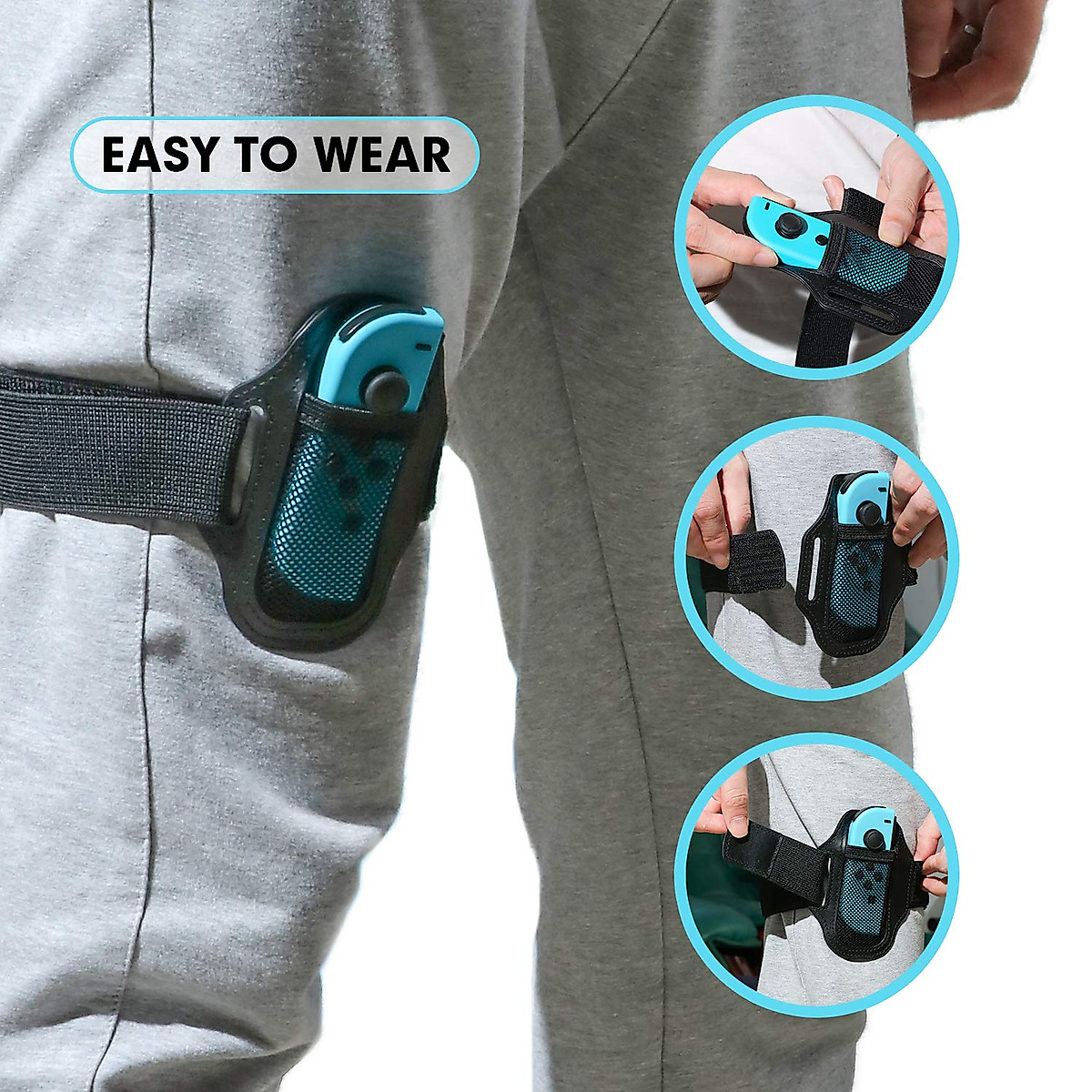 HEATFUN Leg Strap for Nintendo Switch Ring Fit Adventure and Nintendo Switch Sports - 2 Packs