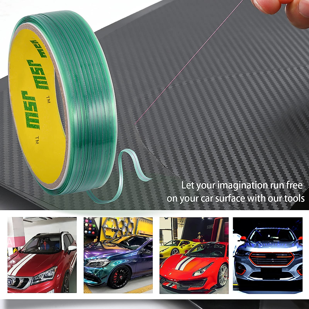FOSHIO 50M (164FT) Knife Tape Finish Line Vinyl Wrap Tool for Cutting Paper Trim Car Wrapping Design Line Auto Graphic Decals Vinyl Wrap Kit