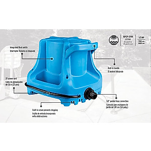 Little Giant APCP-1700 115-Volt, 1/3 HP, 1745 GPH, Automatic, Submersible, Swimming Pool Cover Pump with 25-Ft. Cord, Light Blue, 577301