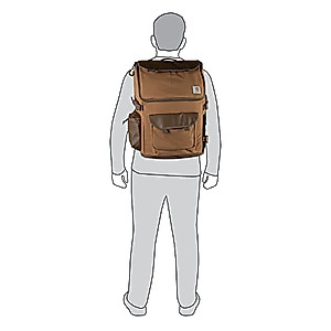 Carhartt 35L Nylon Workday Backpack, Durable Water-Resistant Pack with 15" Laptop Sleeve, Black, One Size