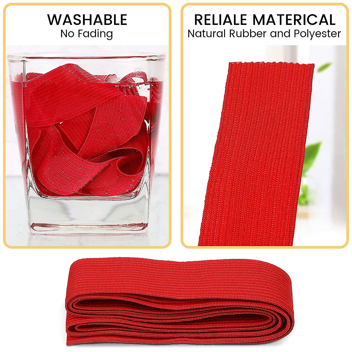 30 Yards Color Wide Braided elastic band, String for Crafts DIY Projects Sewing Headbands Hair Bands Shorts Waist Shoe Laces Wigs Bracelets, 18 Colors, 1 Inch