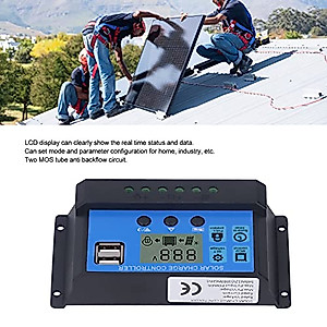 Solar Regulator, Solar Controller LCD Display Power Off Memory PWM for Industry (40A)
