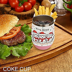 OPTKSNCU 304 Stainless Steel Insulated Cup with Lid, Christmas Cat Print Durable, And Easy to Clean – Ideal for Home, Office, And Gift Giving