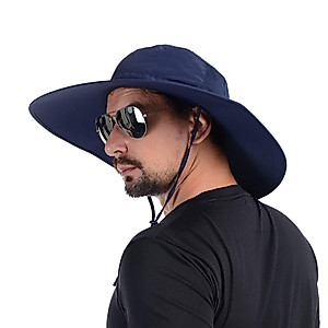 USHAKE Foldable Super Wide Brim Fishing Hat Bucket Safari Hat, UPF 50+ Sun Hat