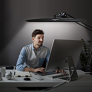 bemelux LED Desk Lamp with Clamp, Dimming Task Lamp for Reading Desktop Office Workbench Table Architect Sewing Study Home Craft, Bright 117PCS LEDs, 2200 Lumens 20 Inch Metal Swivel Arm Work Lamp