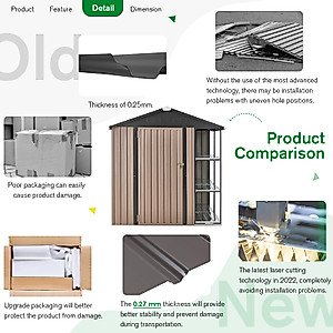 AECOJOY Storage Shed with Rack, 6 x 6 Ft Small Outdoor Storage Tool Utility Shed with Shelves, Metal Garden Shed for Yard, Outdoor Storage Clearance Outside Use