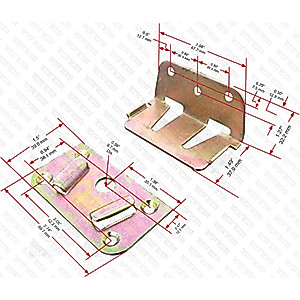 Tech Team Positive Lock Bed Slat, Interlocking Sectional Sofa, and Furniture Connector Kit, for Wood Bed Frames, 4 Sets, Hardware Included
