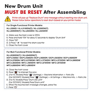 Toner Bank Compatible Drum Unit Replacement for Brother DR820 DR-820 DR 820 for Brother MFC-L5850DW HL-L6200DW HLL6200DW L6200DW MFC-L5900DW MFC-L5700DW HL-L5200DW L5200DWT Printer Drum Unit 2PK