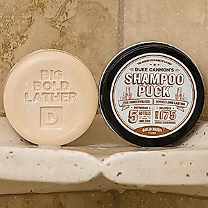 Duke Cannon Supply Co. Men's Shampoo Puck, Gold Rush - Over 175 Washes, Sulfate-Free, 4.5 oz (Pack of 1)