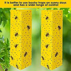 Fruit Fly Traps Yellow Sticky Traps for Gnats Fruit Fly Triangular Hanging Fly Traps with Hook for House Indoor Outdoor Fly Sticky Trap Pest Control Traps for Mosquito, Flying Insect (16 Pieces)