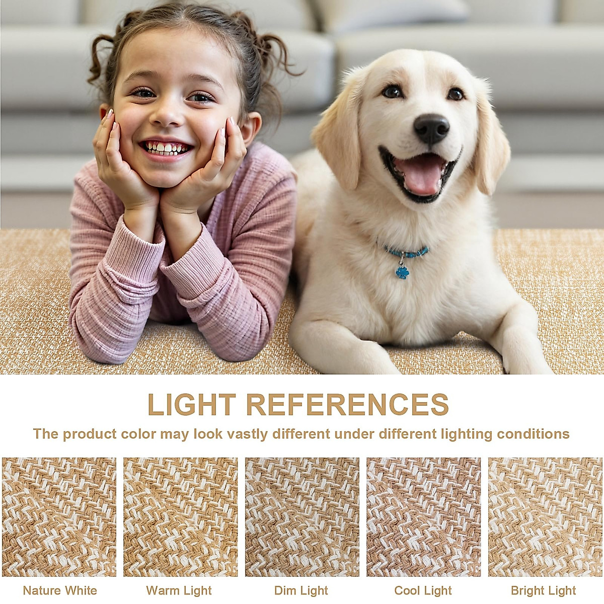 LEEVAN Hallway Runner Rug 2.6' x 8', Tan/Cream Braided Kitchen Runner Rug, Washable Woven Reverisible Bathroom Runner, Farmhouse Entryway Rug, Low-Profile Floor Carpet for Doorway/Laundry Room/Bedroom