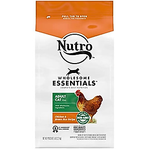 NUTRO WHOLESOME ESSENTIALS Natural Dry Cat Food, Adult Cat Chicken & Brown Rice Recipe Cat Kibble, 5 lb. Bag