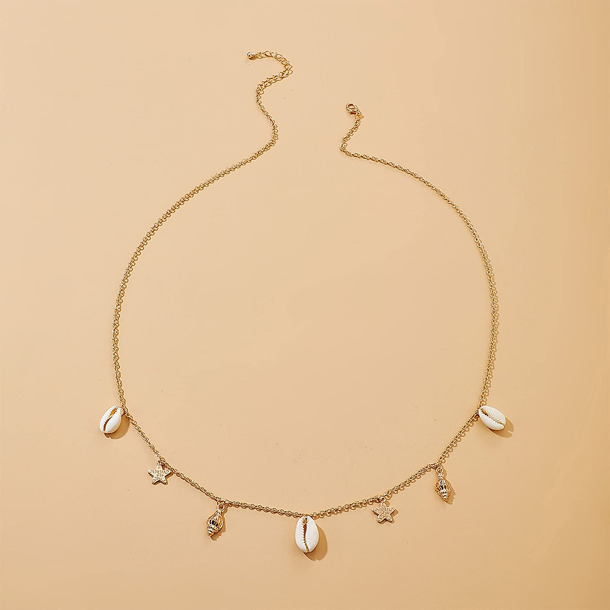 YienDoo Sexy Seashell Waist Chain Boho Star Shell Conch Pendant Body Chain Bikini Chain Belly Chain Belt Chain Stomach Chain Fashion Gold Body Jewelry Chain Gifts for Women and Girls