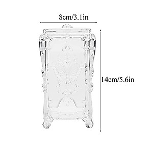 Cotton Pads Holder Organizer Swab Balls Box Holder Dispenser Storage Canister Cosmetic Pads Container for Bathroom Countertop Vanity (Transparent)