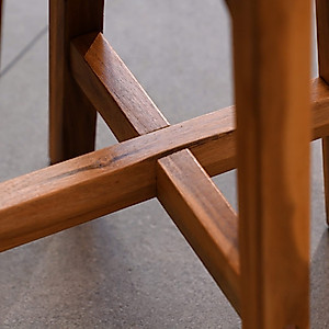 Tomile Acacia Wood Stool Round Top Chairs Best Ideas End Tables for Sofas Sub-Stool for Living Room Bedside Strong Weight Capacity Upto 350 LBS, Natural Color