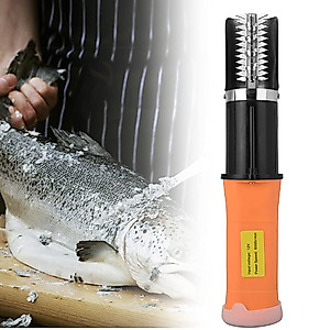 OKJHFD Electric Fish Scaler, Waterproof Powerful Motor for Fish Scaling, Powerful Fish Scaler Scale Scraper Remover Cleaner Skinner(110-240V)