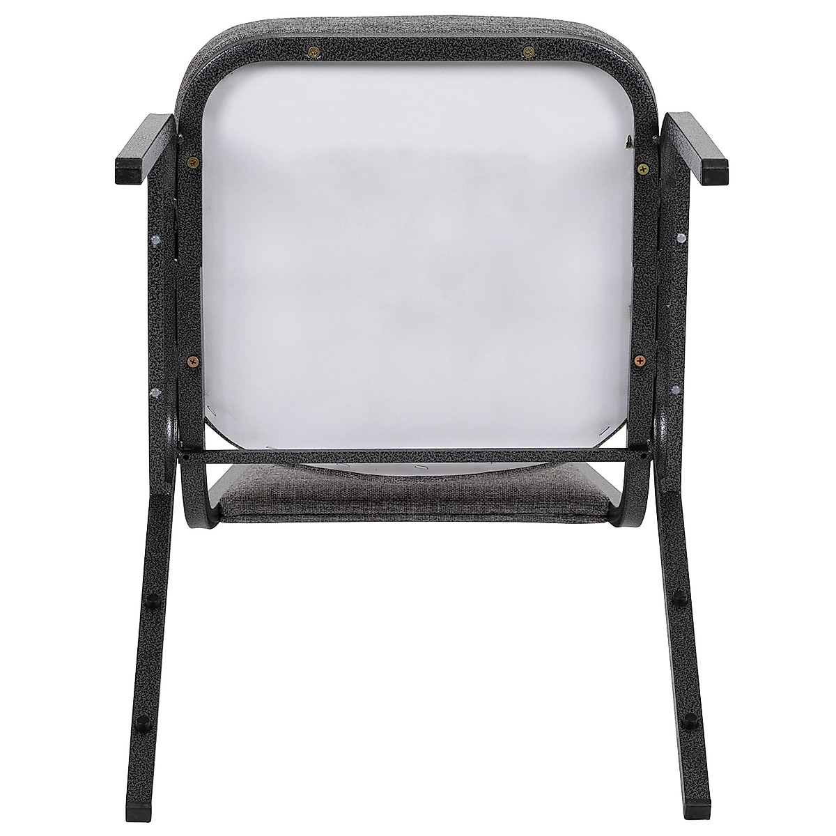 Flash Furniture HERCULES Series Trapezoidal Back Stacking Banquet Chair with 2.5" Thick Seat in Gray Fabric - Silver Vein Frame