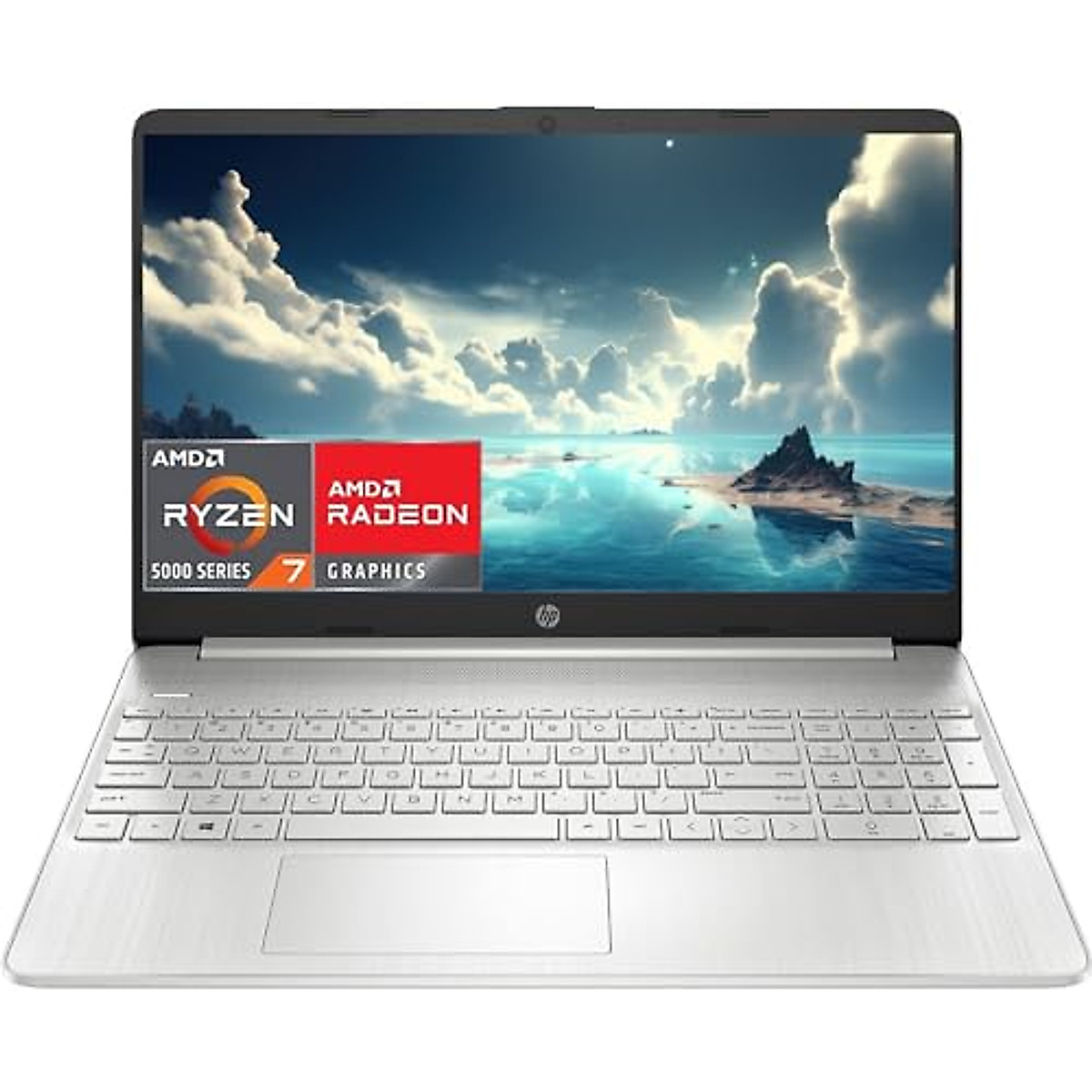 HP 2023 Newest 15.6" Laptop, AMD Ryzen 7 5700U (Beats i7-1265U), 16GB RAM, 512GB SSD, HD Micro-Edge Display, AMD Radeon Graphics, Thin & Portable, Wi-Fi 6, Bluetooth, Windows 11 Home, ‎Natural Silver