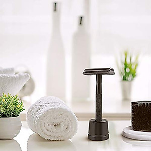 Bambaw Double Edge Safety Razor, Single Blade Razor for Men with Razor Stand, Men's Safety Shaving Razors – Black