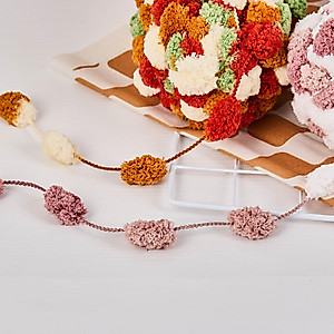 4 Balls Pomp-A-Doodle Yarn,100% Polyester Jelly Bean POM-POM Ball Yarn for Crochet Knitting Blanket Mat Pet Nest 600g (Gorgeous Grape)