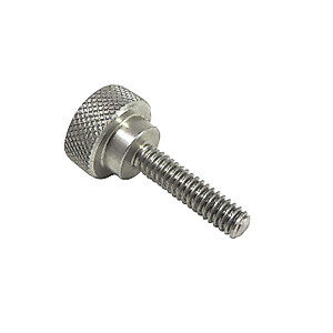 10 Pack 1/4-20 x 1 Inch Threads 303 Stainless Steel Diamond Knurled Thumb Screws Knobs with Straight Shoulders Right-Hand Threads SAE Flat Tip Uncoated